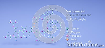 Vasopressin Molecule, Molecular Structures, Antidiuretic Hormone, 3d ...