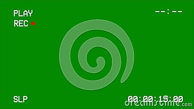 VCR VHS Recording Screen on a Green Screen Stock Video - Video of ...