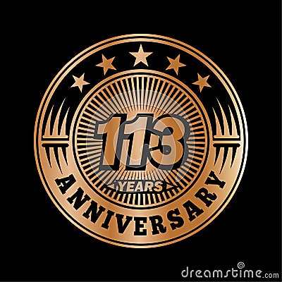 113 Years Anniversary Celebration. 113th Anniversary Logo Design ...