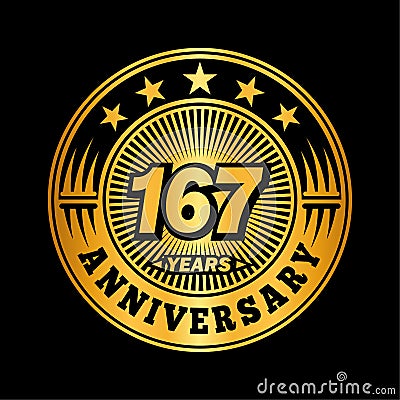 167 Years Anniversary Celebration. 167th Anniversary Logo Design ...