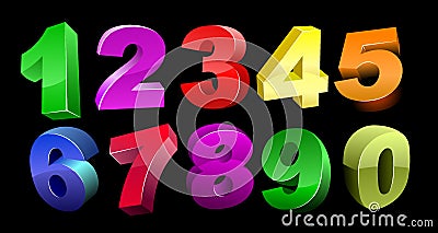 Vector 3d Numbers Royalty Free Stock Image - Image: 14837236