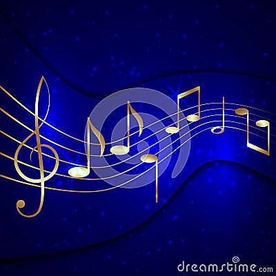 Vector Abstract Blue Musical Background With Stock Vector - Image: 45273112