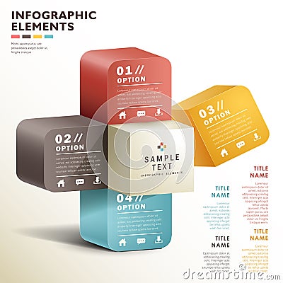 Vector Abstract 3d Cube Infographics Stock Photo - Image: 35198370