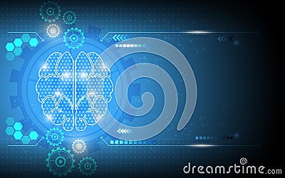 Vector Abstract Digital System Brain Genius Working Background ...