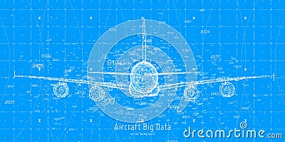 Vector Abstract Plane Big Data Graph Visualization. Aircraft ...