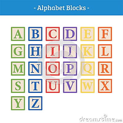 Colorful Alphabet Blocks Vector | CartoonDealer.com #215275913