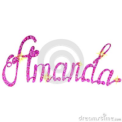 Amanda Name Lettering Tinsels Vector Illustration | CartoonDealer.com ...