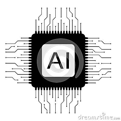 Vector Artificial Intelligence Processor Circuit. Ai Processor Chip Icon | CartoonDealer.com ...