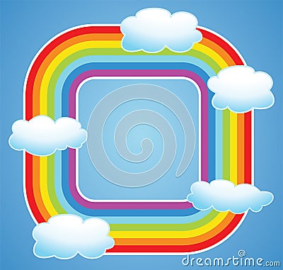 Vector Border Of Rainbow And Clouds Royalty Free Stock Photos - Image ...