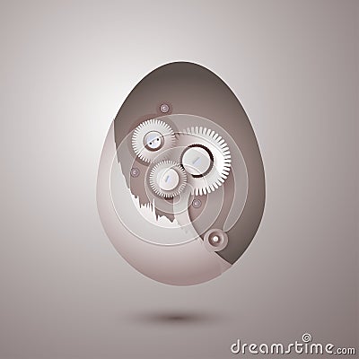 Vector Background , Egg With A Clockwork Mechanism | CartoonDealer.com ...