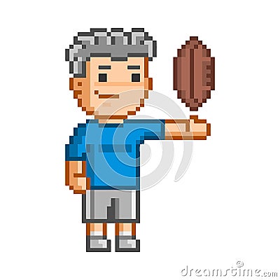 Vector 8-bit Pixel Art Rugby | CartoonDealer.com #80598598