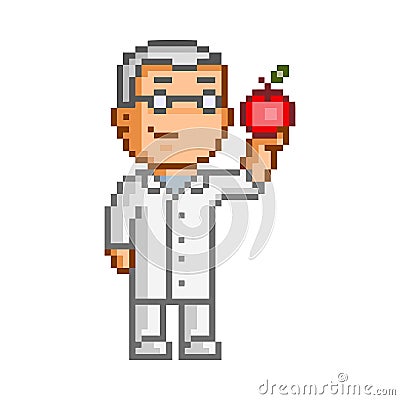 Vector 8-bit Pixel Art Scientist Royalty-Free Stock Photo ...