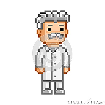 Vector 8-bit Pixel Art Scientist Stock Photo | CartoonDealer.com #79877064