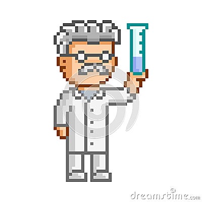Vector 8-bit Pixel Art Scientist Royalty-Free Stock Image ...