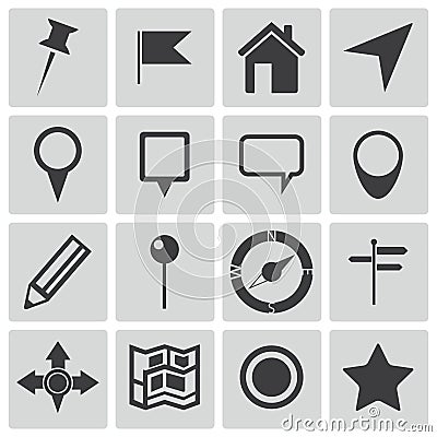 Vector Black Map Icons Stock Photography | CartoonDealer.com #33439400