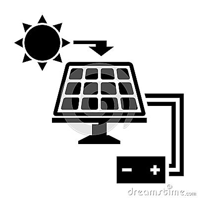 Vector Black Solar Panel Icon Stock Illustration - Image: 70768538