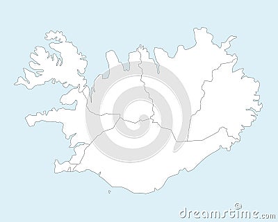 Vector Blank Map Of Iceland With Regions And Administrative Divisions ...