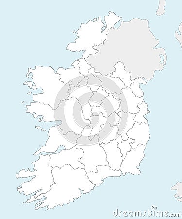 Vector Blank Map Of Ireland With Counties And Administrative Divisions ...