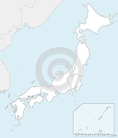 Vector Blank Map Of Japan With Regions And Administrative Divisions ...