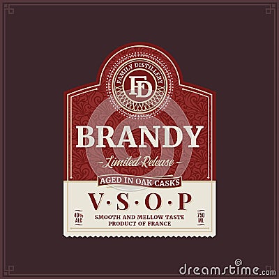 Brandy Label Template Vector Illustration | CartoonDealer.com #134531528