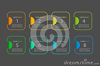 Business Concept 8 Steps, Colorful Frame And Label ,design For Workflow ...