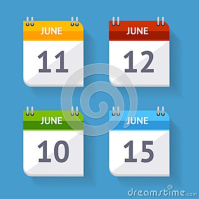 JUNE Colorful Overlapping Squares Banner Stock Illustration ...