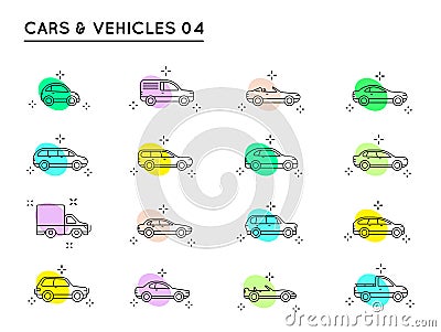 Vector Car Icons Set With Different Car Types | CartoonDealer.com ...