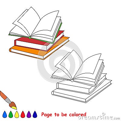 Vector Cartoon Books To Be Colored. Stock Vector - Image: 62844102