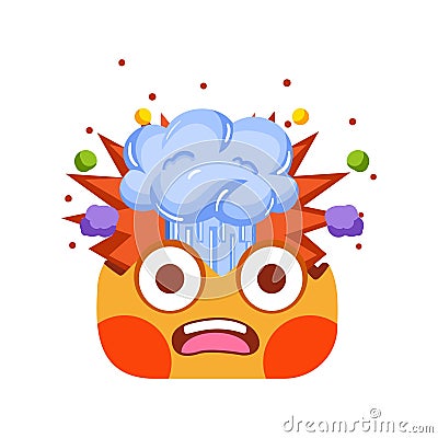 Vector Cartoon Cute Exploding Head Emoji Isolated Illustration ...