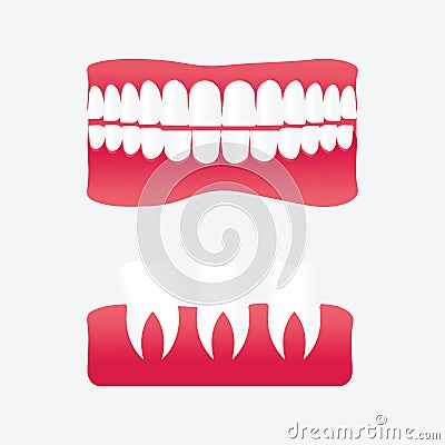Vector Cartoon False Teeth | CartoonDealer.com #73015267