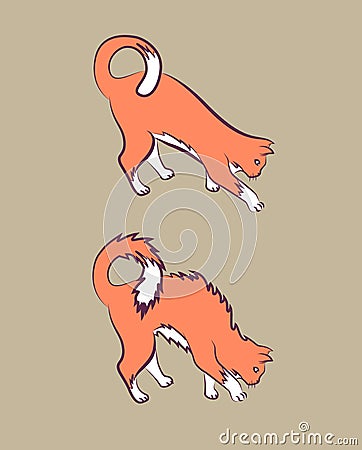Vector Cartoon Ginger Cat, Scared And Calm Royalty-Free Stock ...