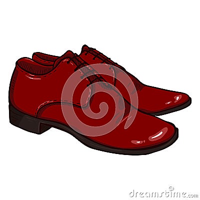 Vector Cartoon Illustration - Pair Of Leather Men Shoes | CartoonDealer ...