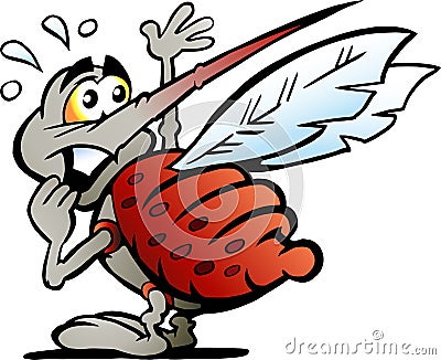 Vector Cartoon Illustration Of A Scared Afraid Mosquito | CartoonDealer ...