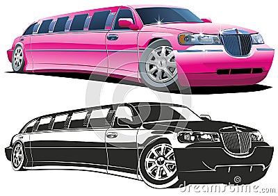 Vector Cartoon Limousine Royalty Free Stock Photos - Image: 13874678