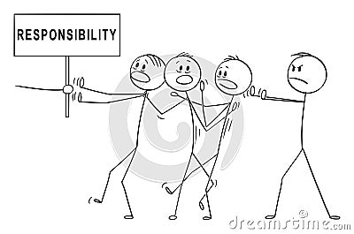 Vector Cartoon Of Man Or Businessman Accusing Rest Of The Team From ...