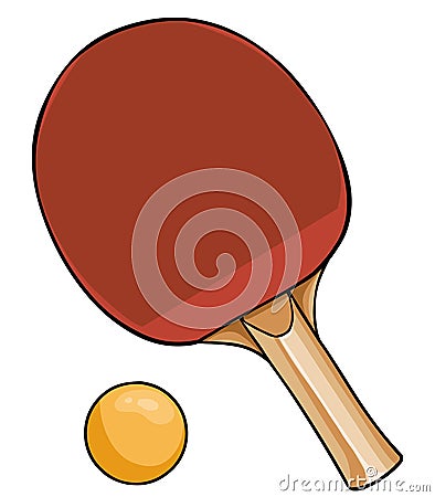 Vector Cartoon Ping-Pong Racket And Ball Royalty-Free Stock Photography ...