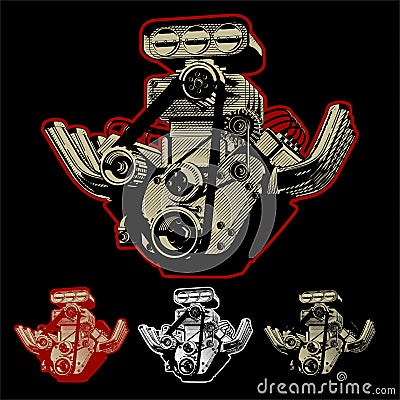 Vector Cartoon Turbo Engine | CartoonDealer.com #52100638