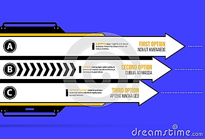 Vector Chart. Three Horizontal Arrows With Options In Geometric ...