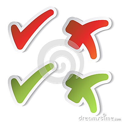 Vector Check Mark Stickers Royalty Free Stock Images - Image: 15524119