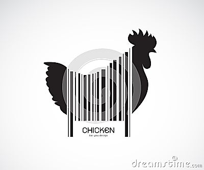 Vector Of Chicken On The Body Is A Barcode. Farm Animals. Chicken ...