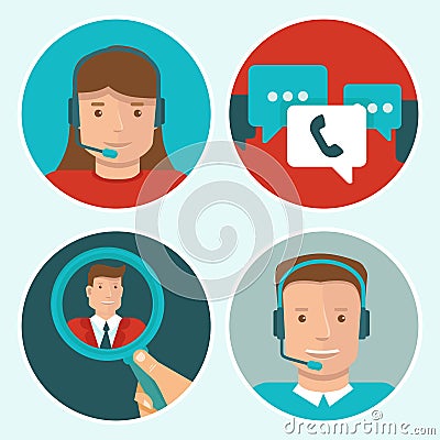 Vector Client Service Flat Icons Stock Vector - Image: 44460511