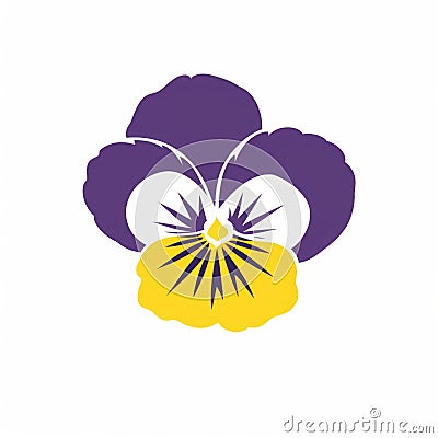 Minimalistic Pansy Silhouette Vector Clipart Royalty-Free Stock ...