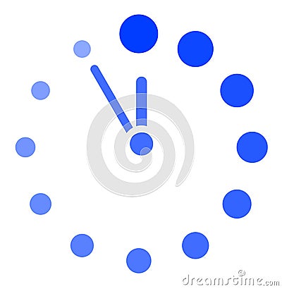 Blue Vector Clock Icon, Flat Linear Time Sign Stock Vector ...