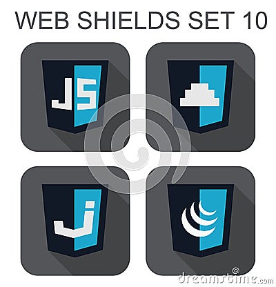 Vector Collection Of Javascript Web Development Shield Signs: J Stock Photo | CartoonDealer.com ...