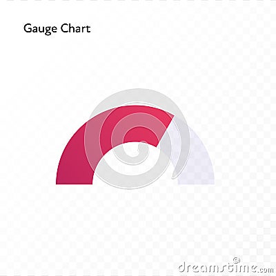 Vector Color Flat Chart Diagram Icon Illustration. Red Gauge Progress ...