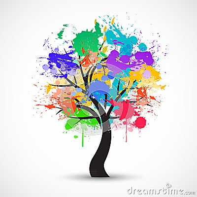 Vector Colorful Abstract Tree Background Stock Vector - Image: 70097991