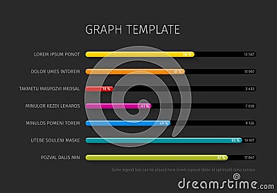 Vector Column Horizontal Graph Template | CartoonDealer.com #98006222