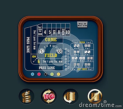 Vector Craps Table Layout (small) | CartoonDealer.com #15086233