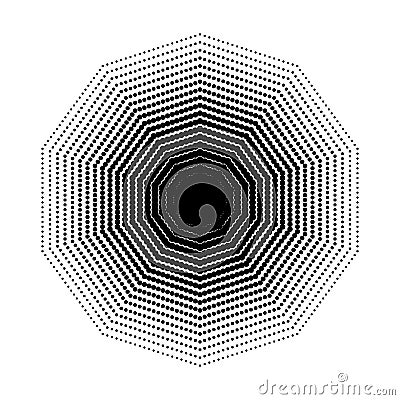 Vector Decagon Halftone Geometric Shapes, Seven Angles, Dot Abstract ...
