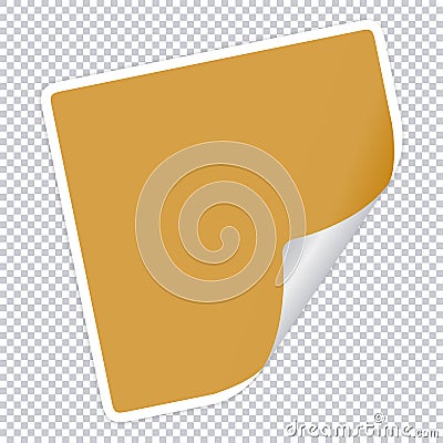 Gold Note Paper On Transparent Background Vector Illustration ...